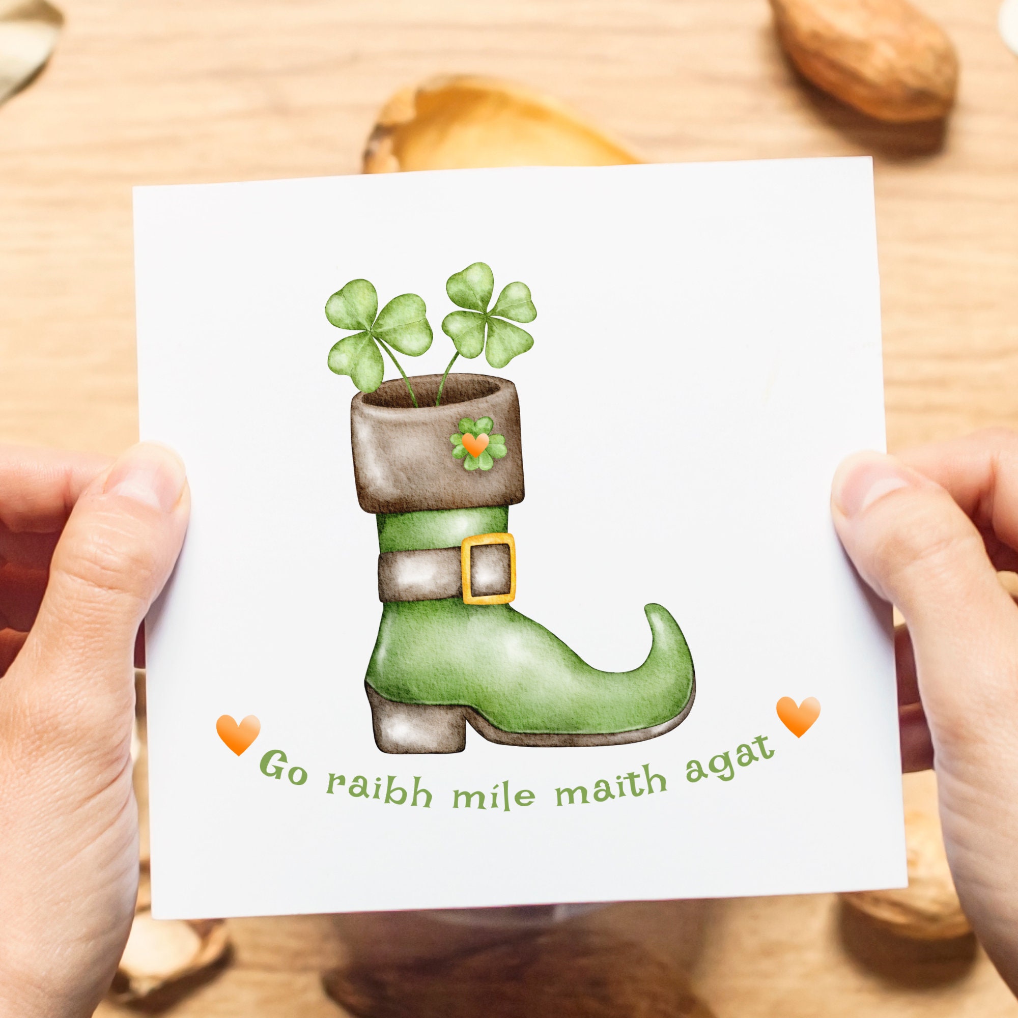 Thank You Card in Irish Language, Go Raibh Maith Agat Card, Go Raibh ...