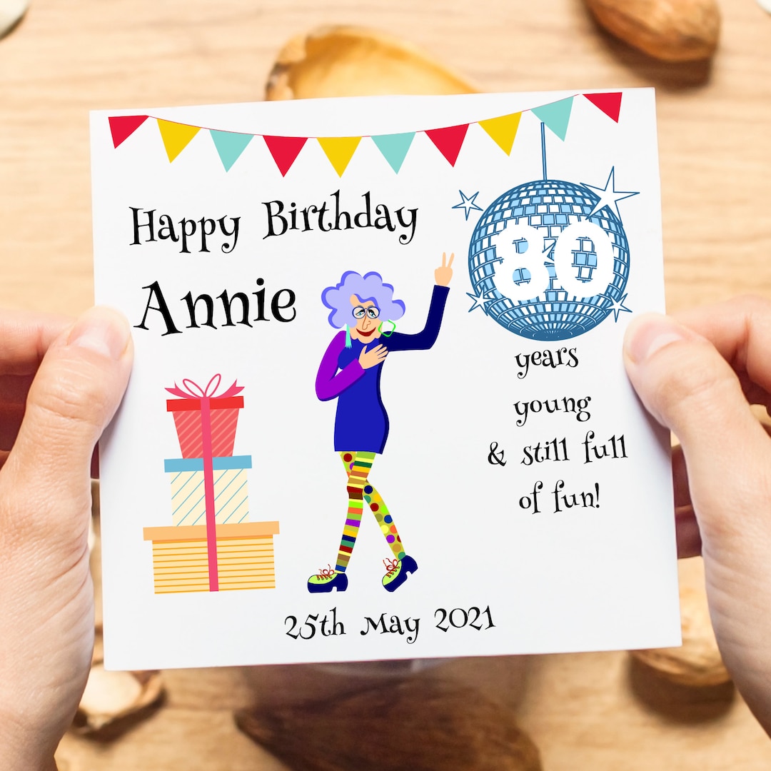 Personalised Funny Birthday Card for 80th Year Old Female for - Etsy UK