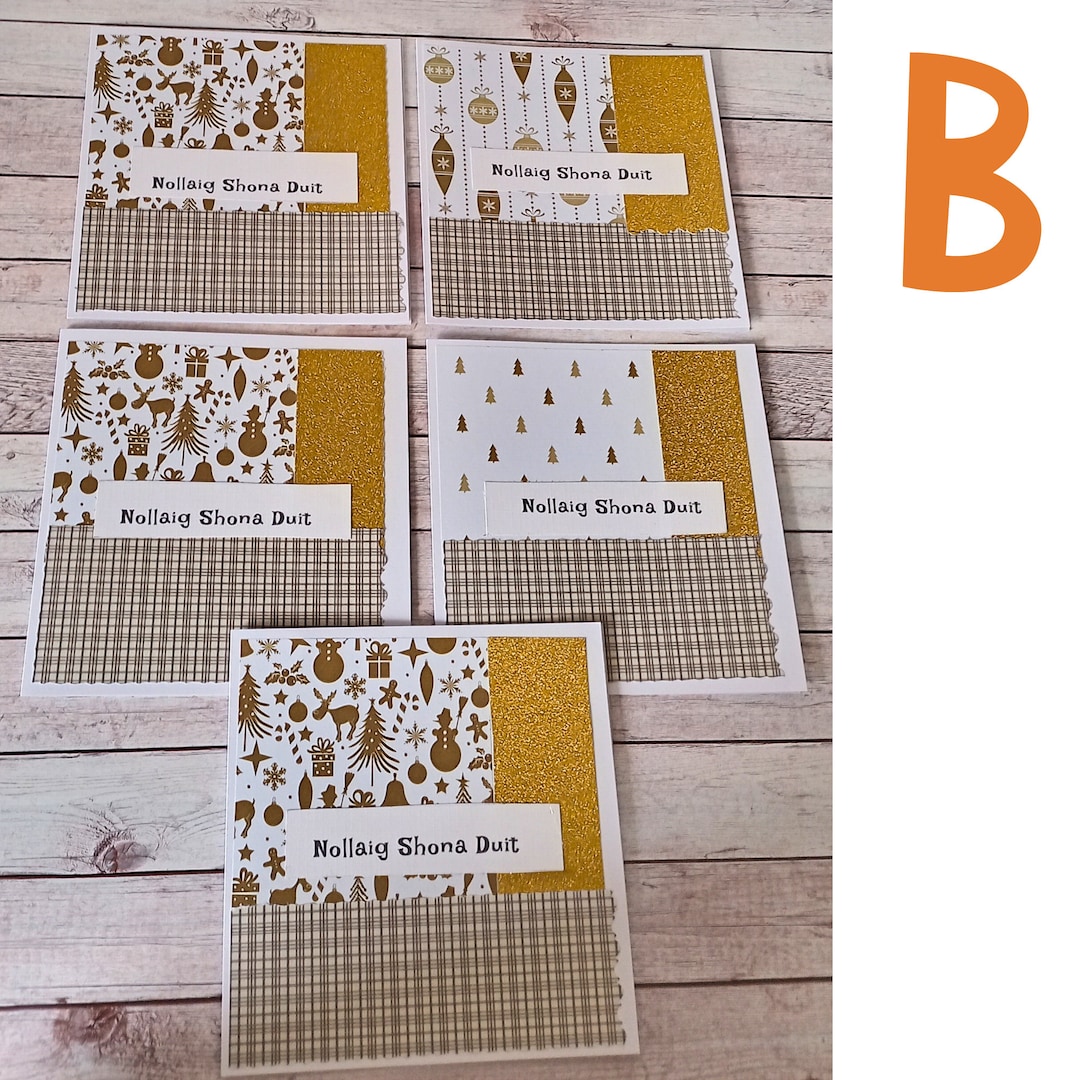 Irish Language Christmas Cards Pack of 5, Nollaig Shona Duit Cards Pkt ...