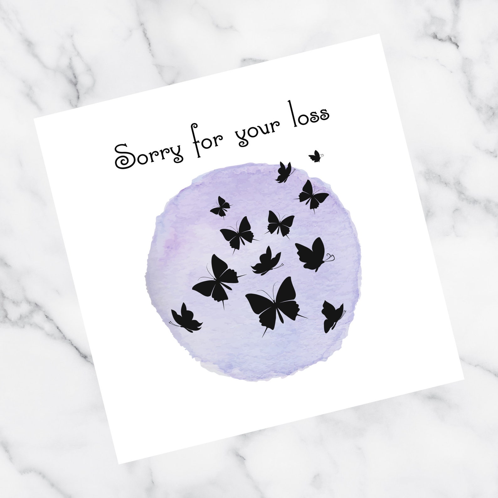 Condolence Card Butterflies for Relative or Friend, Sympathy Card ...