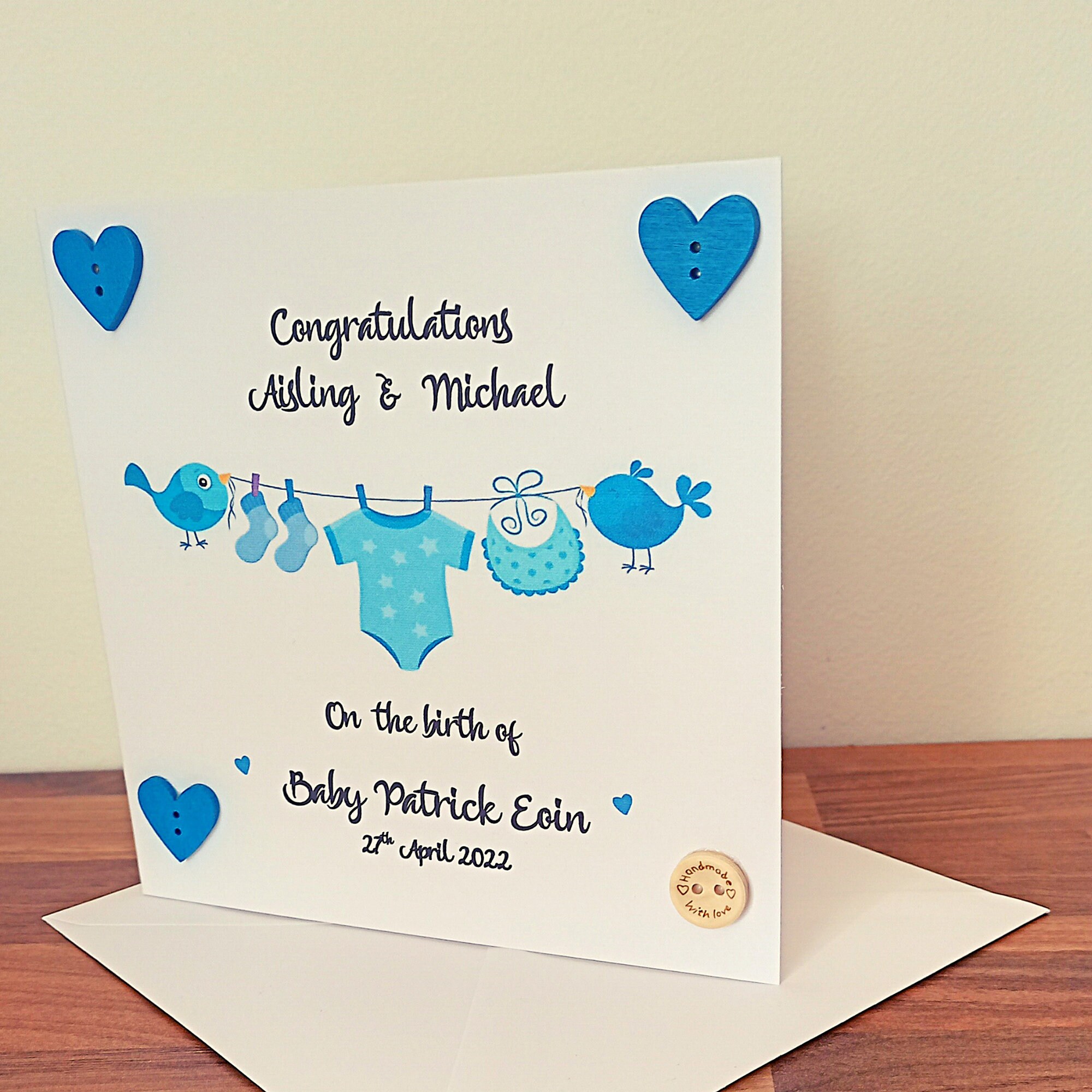 Cute Baby Boy Washing Line Card Congratulations It's a - Etsy