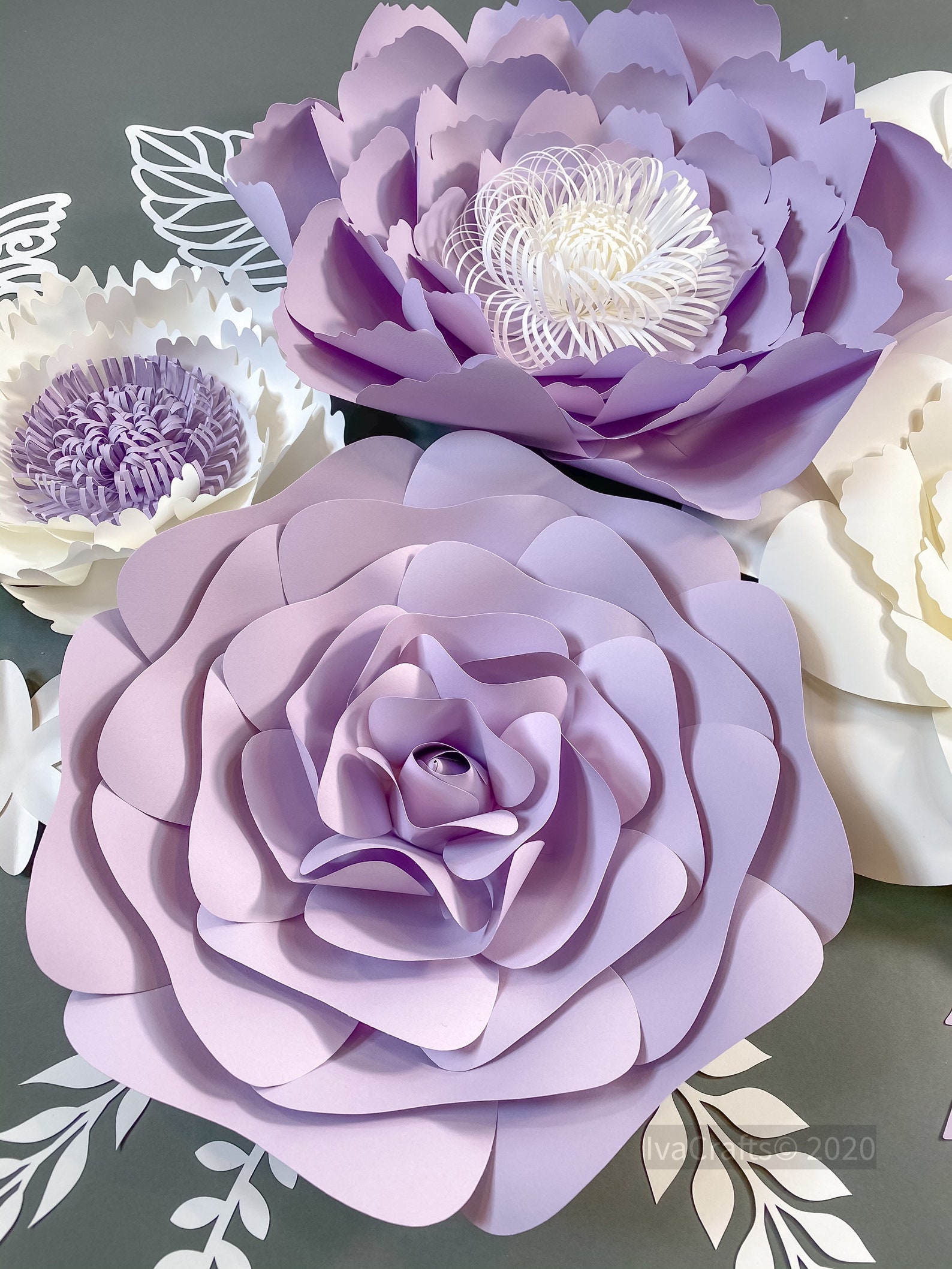 Purple Lavender Paper Flowers Nursery Wall Flowers Girls | Etsy