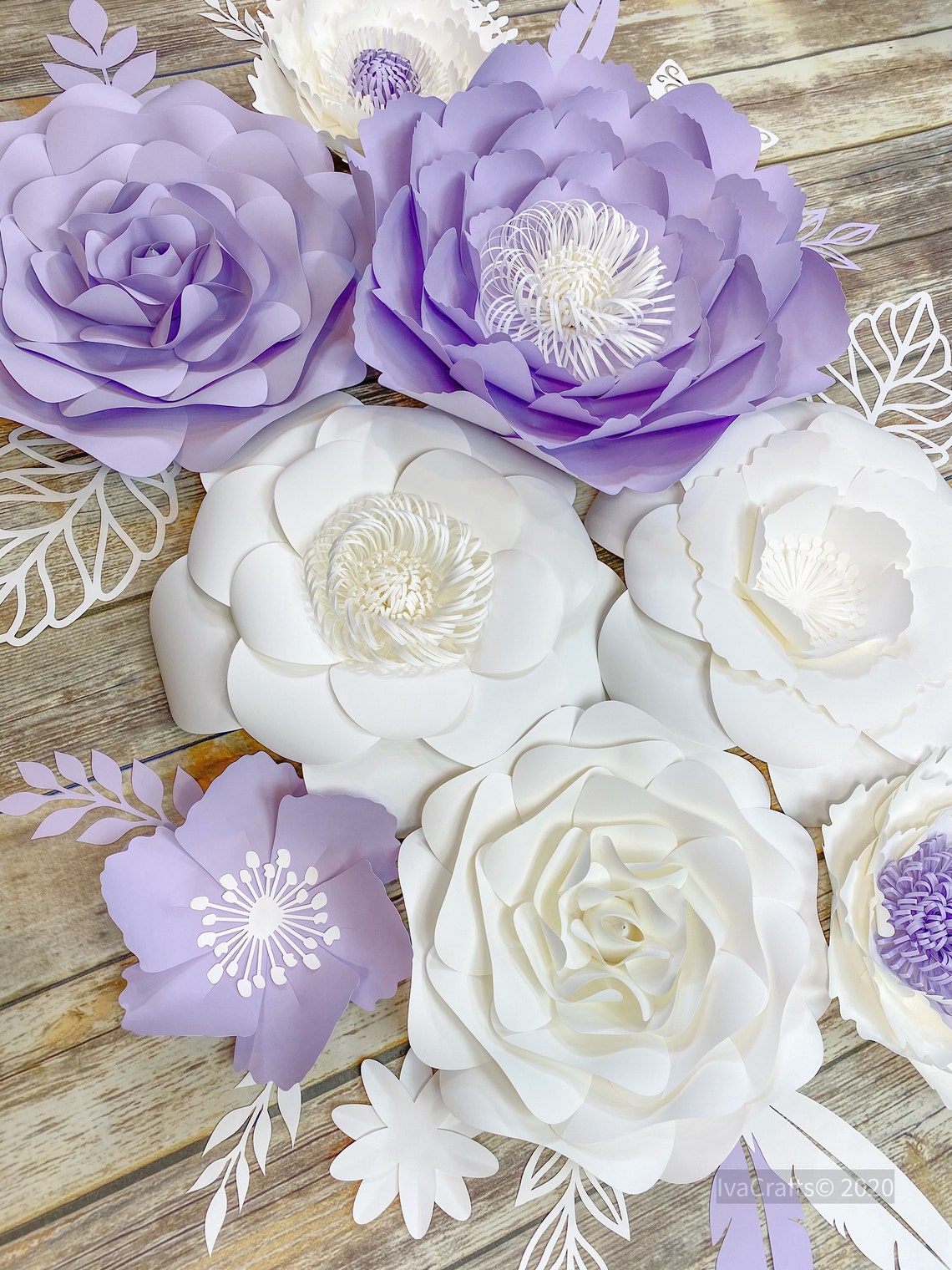 Purple Lavender Paper Flowers Nursery Wall Flowers Girls - Etsy