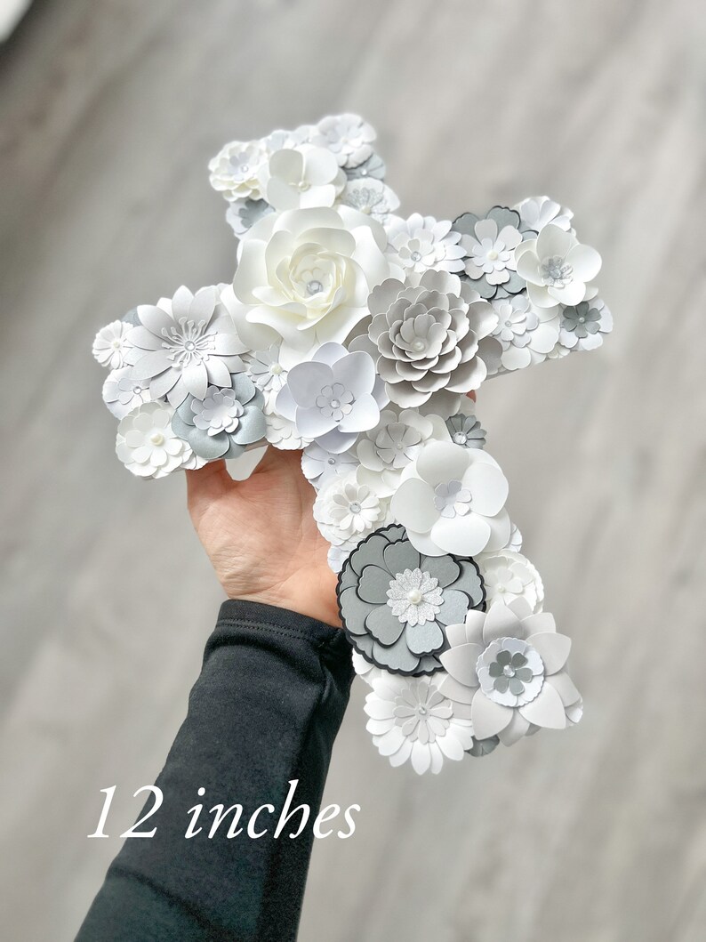 Decorative Cross for Wall Decor With Custom Paper Flowers - Etsy