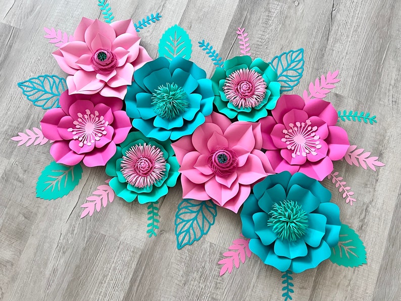Custom Paper Flowers Set of 8 Birthday Party Decor Baby - Etsy