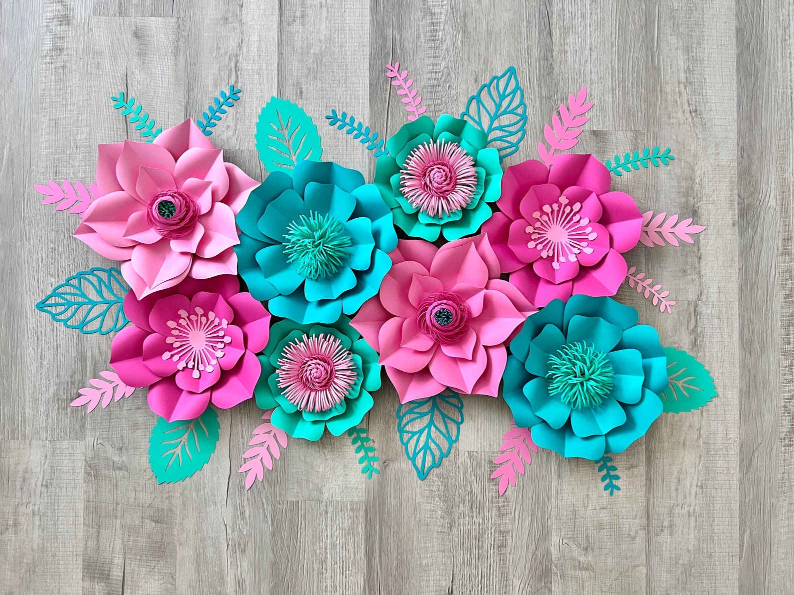 Custom Paper Flowers Set of 8 Birthday Party Decor Baby - Etsy