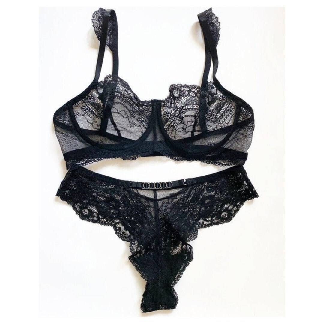 Sheer Lace Lingerie Lingerie Sexy Gift for Her Sheer Bra Erotic ...