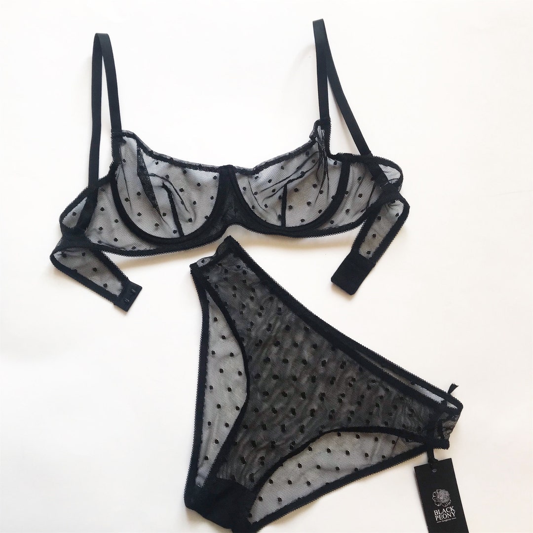 Lingerie Sexy Black Lingerie Anniversary Day Gift Sheer Mesh Lingerie ...