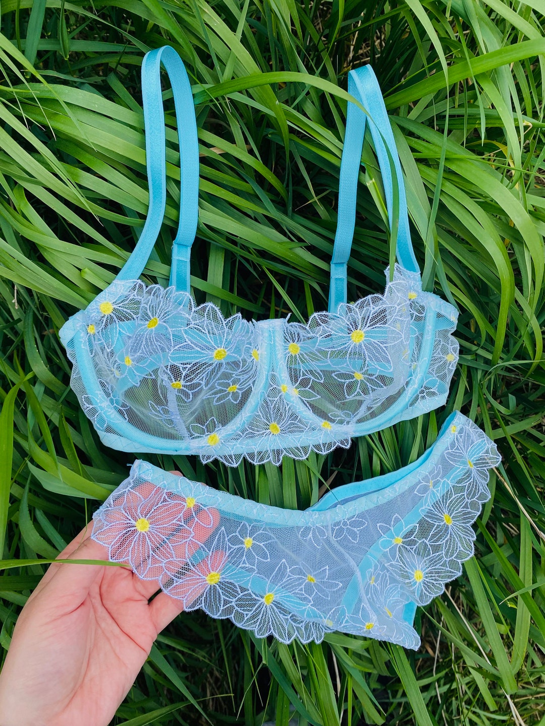 Embroidery Lingerie Set Floral Underwear Lingerie Flower Lingerie for ...