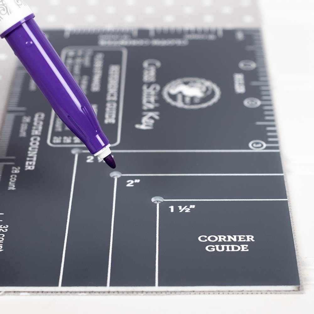 Ultimate Reference Tool for Cross Stitch ~ Ruler, Corner Guide, Fabric ...