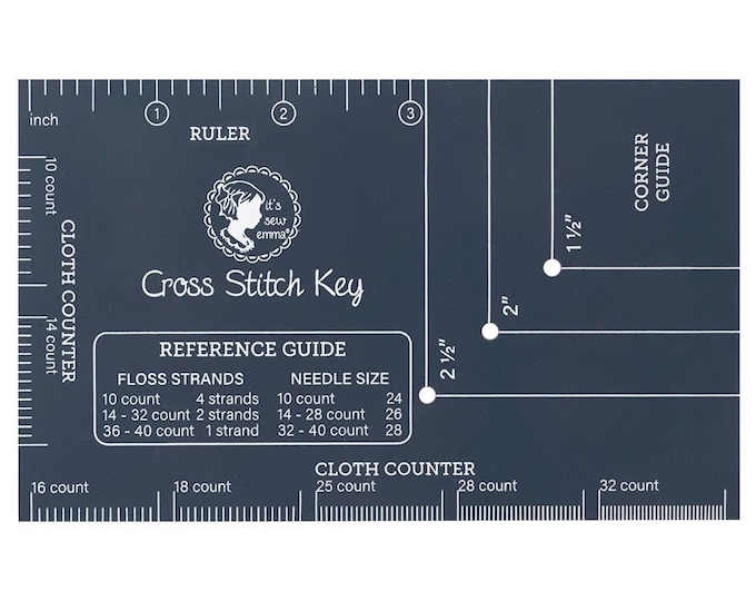 Ultimate Reference Tool for Cross Stitch ~ Ruler, Corner Guide, Fabric ...