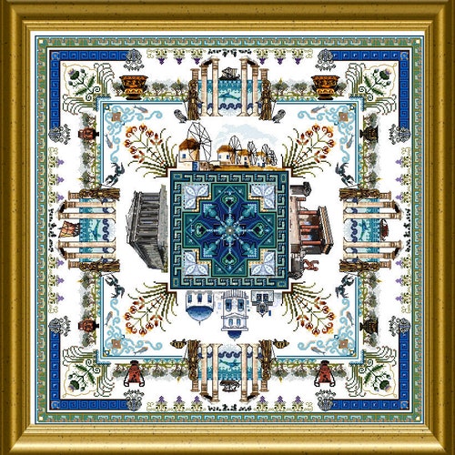 Greece Cross Stitch Pattern Greek Cross Stitch Chart - Etsy