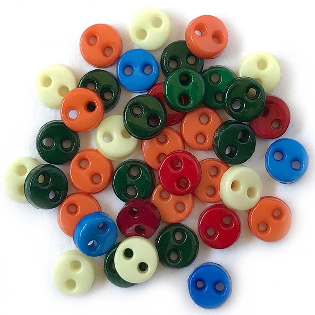 Micro Mini PRIMARY Colored Tiny Buttons ~ Micro Buttons 7mm Cross ...