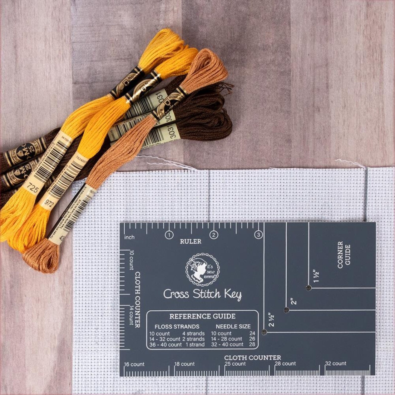 Ultimate Reference Tool for Cross Stitch ~ Ruler, Corner Guide, Fabric ...