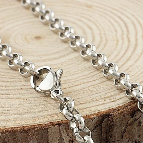 22 Stainless Steel Rolo Box Chain Necklace Mens - Etsy