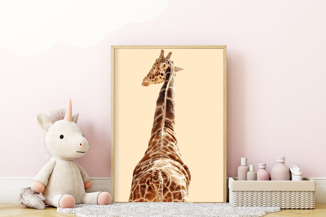 Giraffe Photo, Nursery Wall Art, Minimal Giraffe Photo, African Art ...