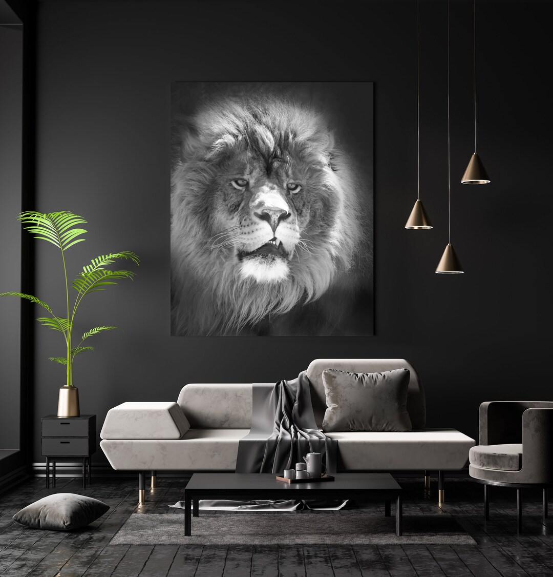 Lion Photograph, African Art, Safari Decor, Lion Face Poster, Lion ...