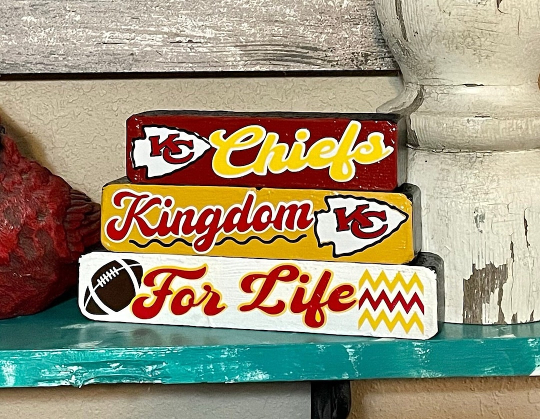 Kansas City Chiefs Wood Block Shelf Sitters - Etsy