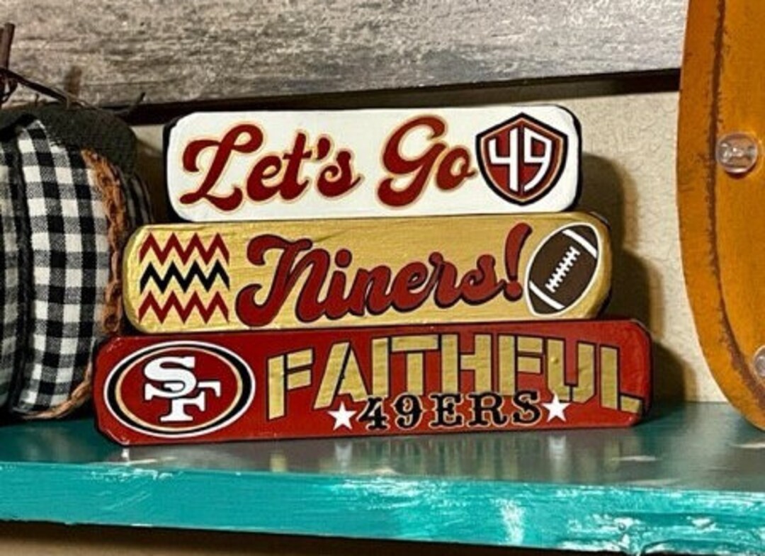 San Francisco 49ers Wood Block Shelf Sitters - Etsy