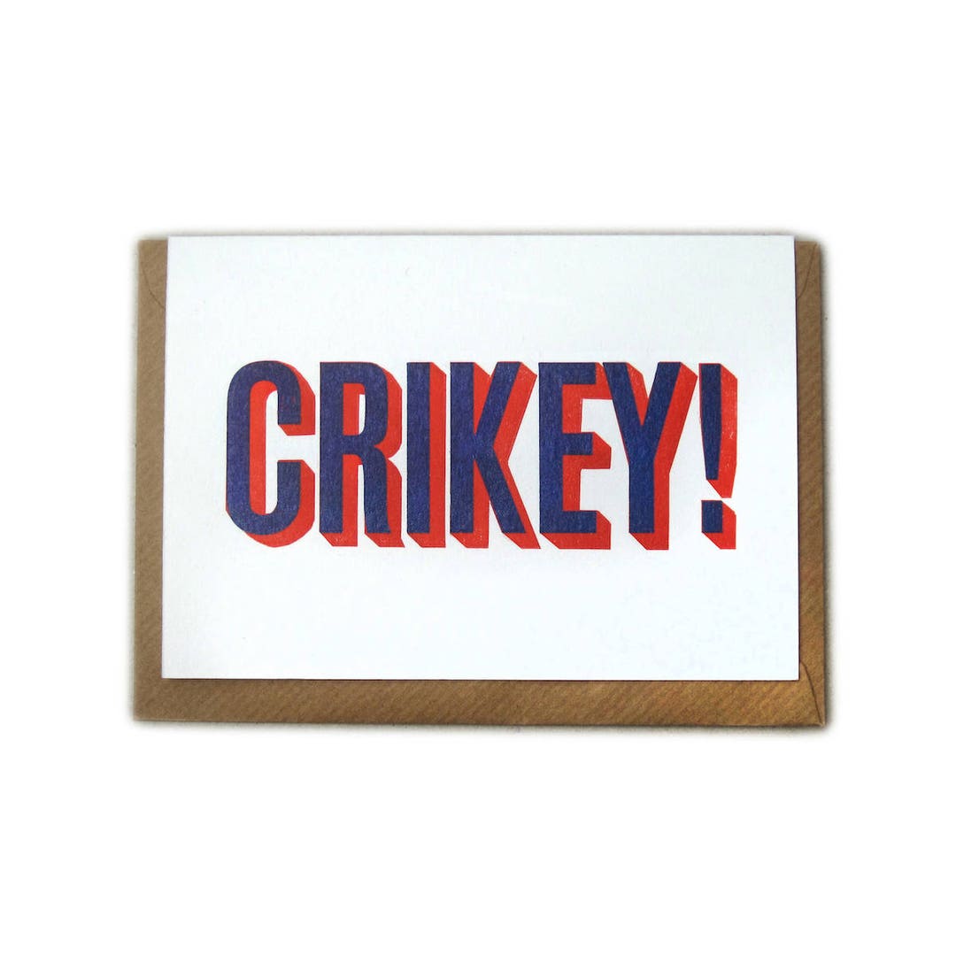 Buy Letterpress Printed Crikey Greetings Card Online in India - Etsy