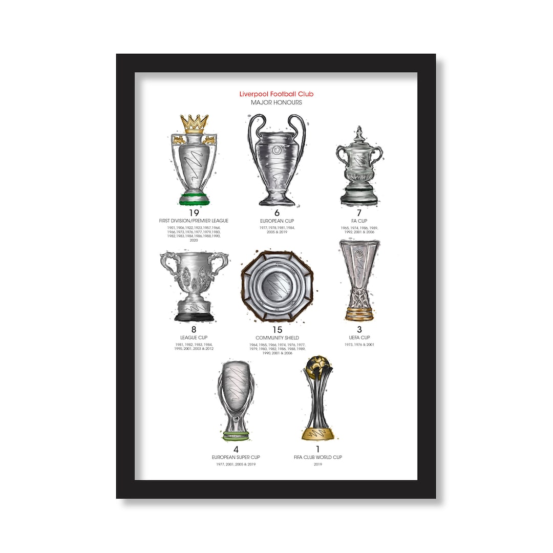 Liverpool FC Major Trophy Collection - Art Print - Etsy