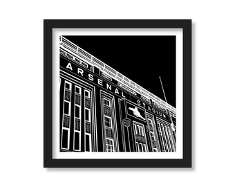 Arsenal Highbury Stadium East Stand Drawing | High Quality Print ...