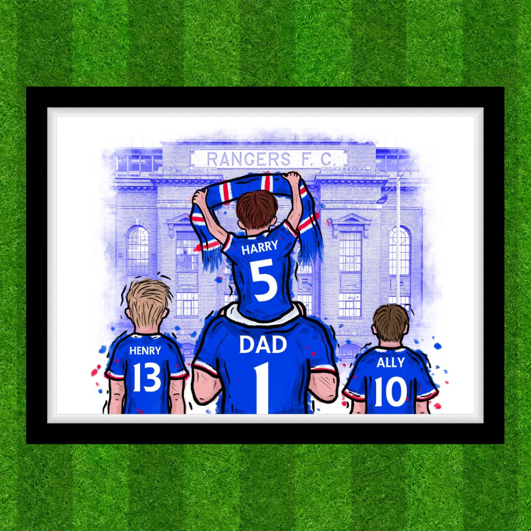 Bespoke Football Matchday Family Print Rangers FC Ibrox - Etsy