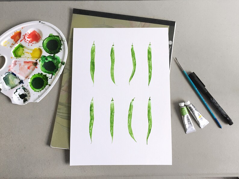 Printable CHILLI PEPPER and BEANS 2 Prints Vegetable Wall - Etsy UK