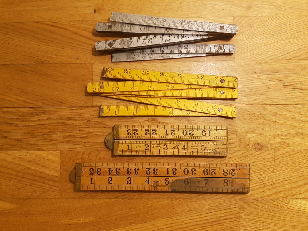 4 Vintage Folding Rulers - Etsy