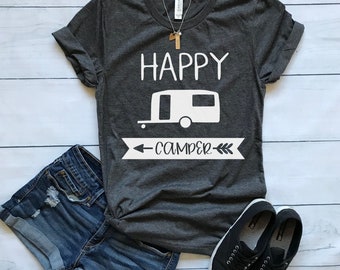 Happy camper shirt | Etsy