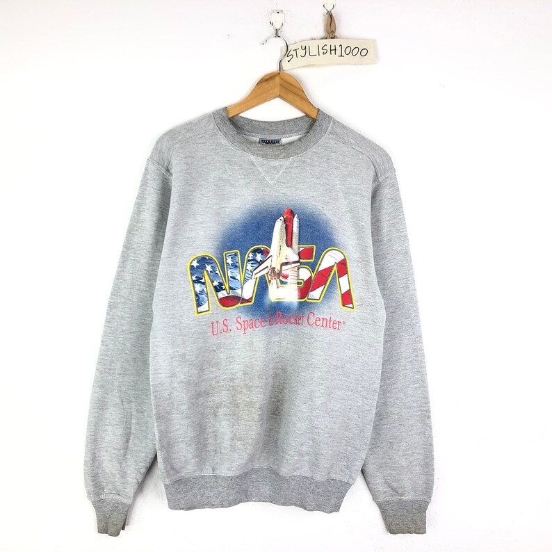 Rarevintage NASA US Space & Rocket Center Sweatshirt Jerzees Big Logo ...