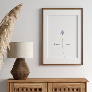 Bloom Love Printable | Inspirational Printable | Typography Wall Art ...