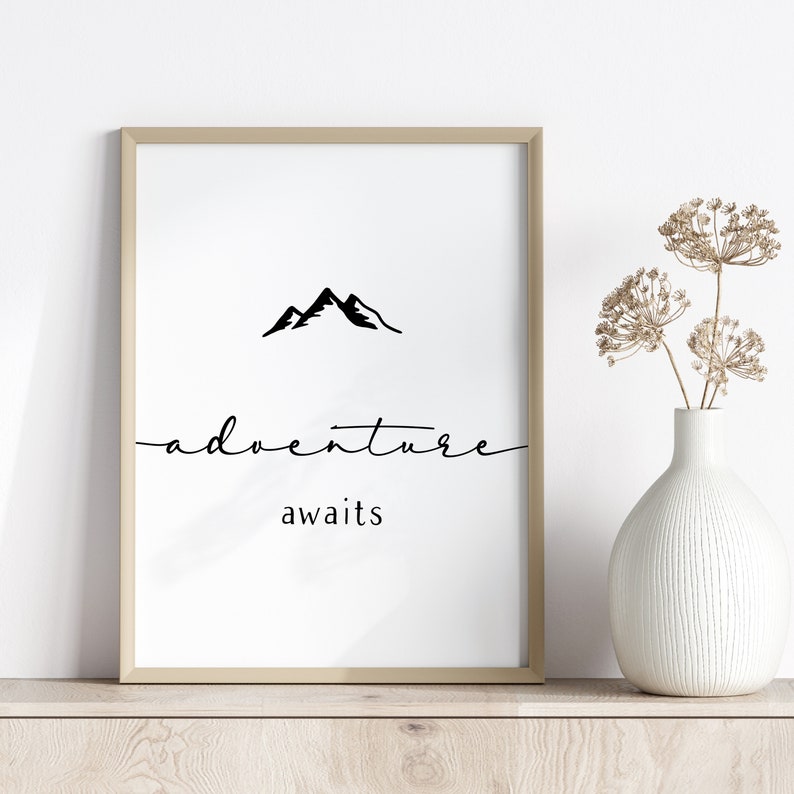 Adventure Awaits Mountains Printable | Inspirational Printable ...