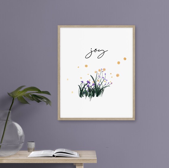 Joy Printable Inspirational Printable Whimsical Fireflies | Etsy