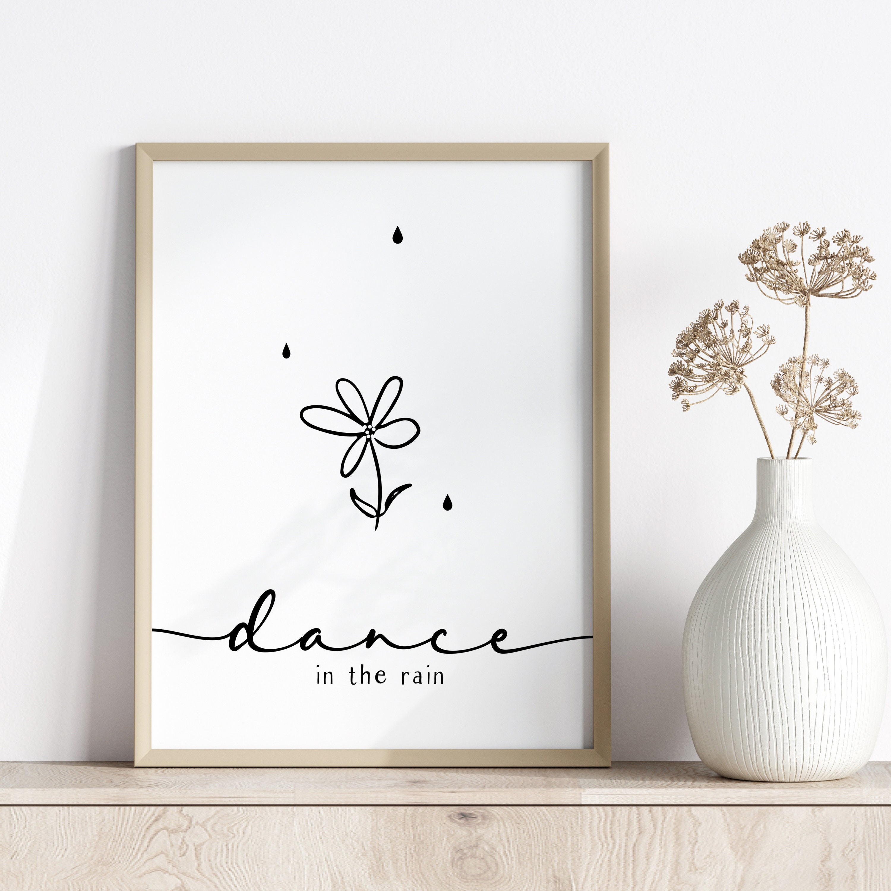 Dance in the Rain Printable | Inspirational Printable | Typography Wall ...
