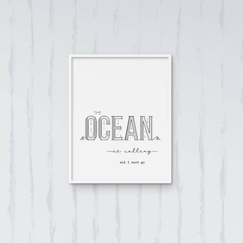 The Ocean is Calling Printable | Inspirational Printable | Typography ...
