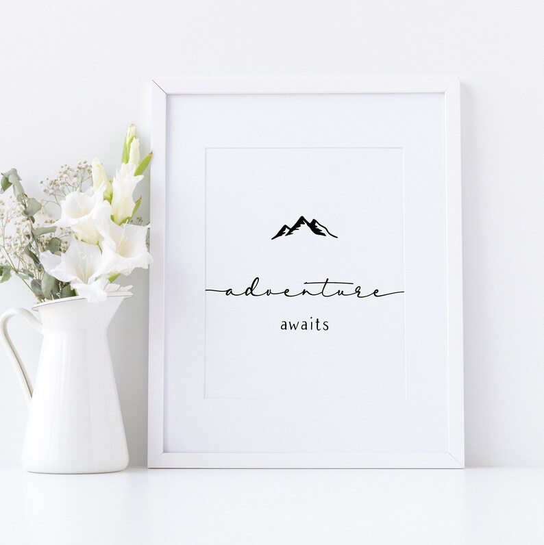 Adventure Awaits Mountains Printable | Inspirational Printable ...