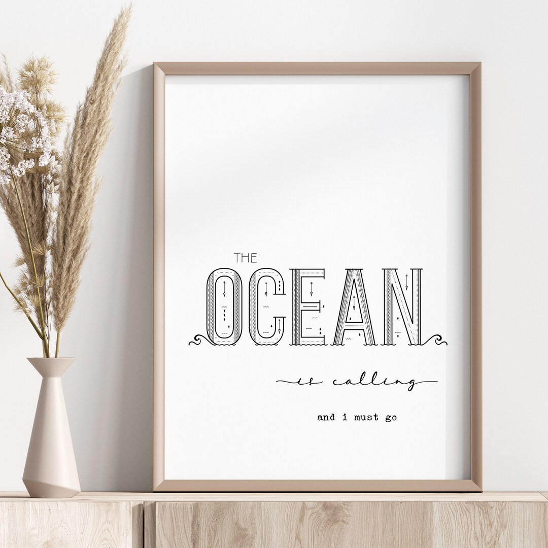 The Ocean is Calling Printable | Inspirational Printable | Typography ...