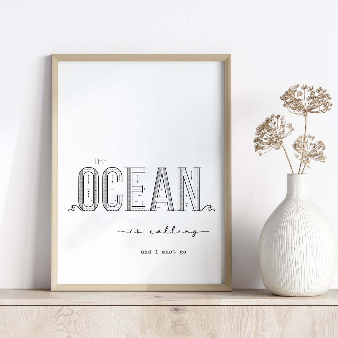The Ocean is Calling Printable | Inspirational Printable | Typography ...