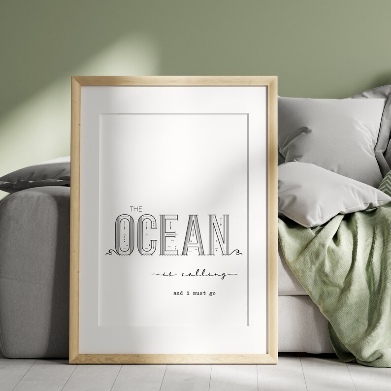 The Ocean is Calling Printable | Inspirational Printable | Typography ...