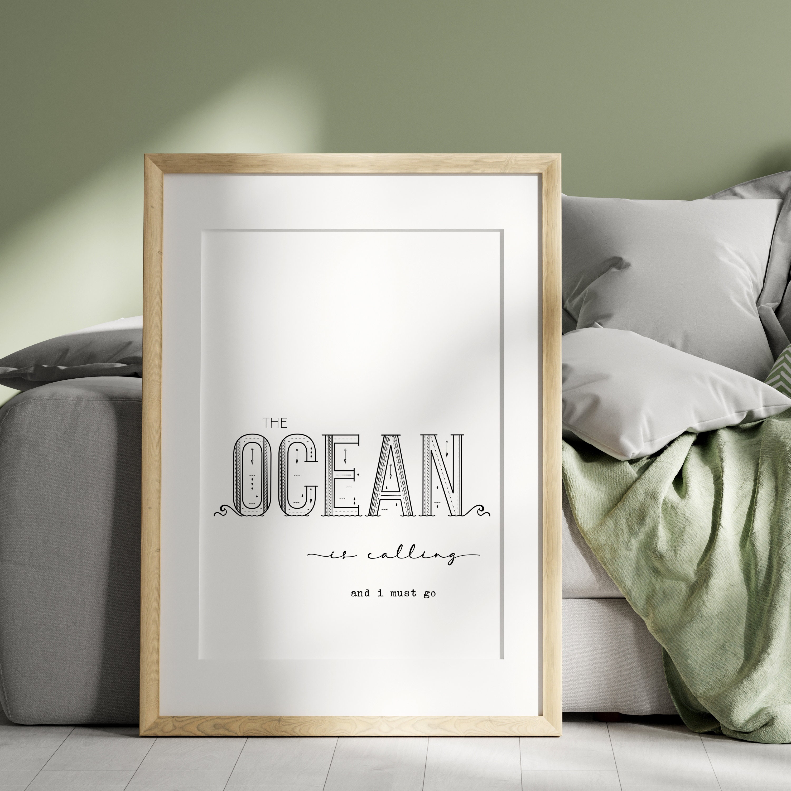 The Ocean is Calling Printable | Inspirational Printable | Typography ...