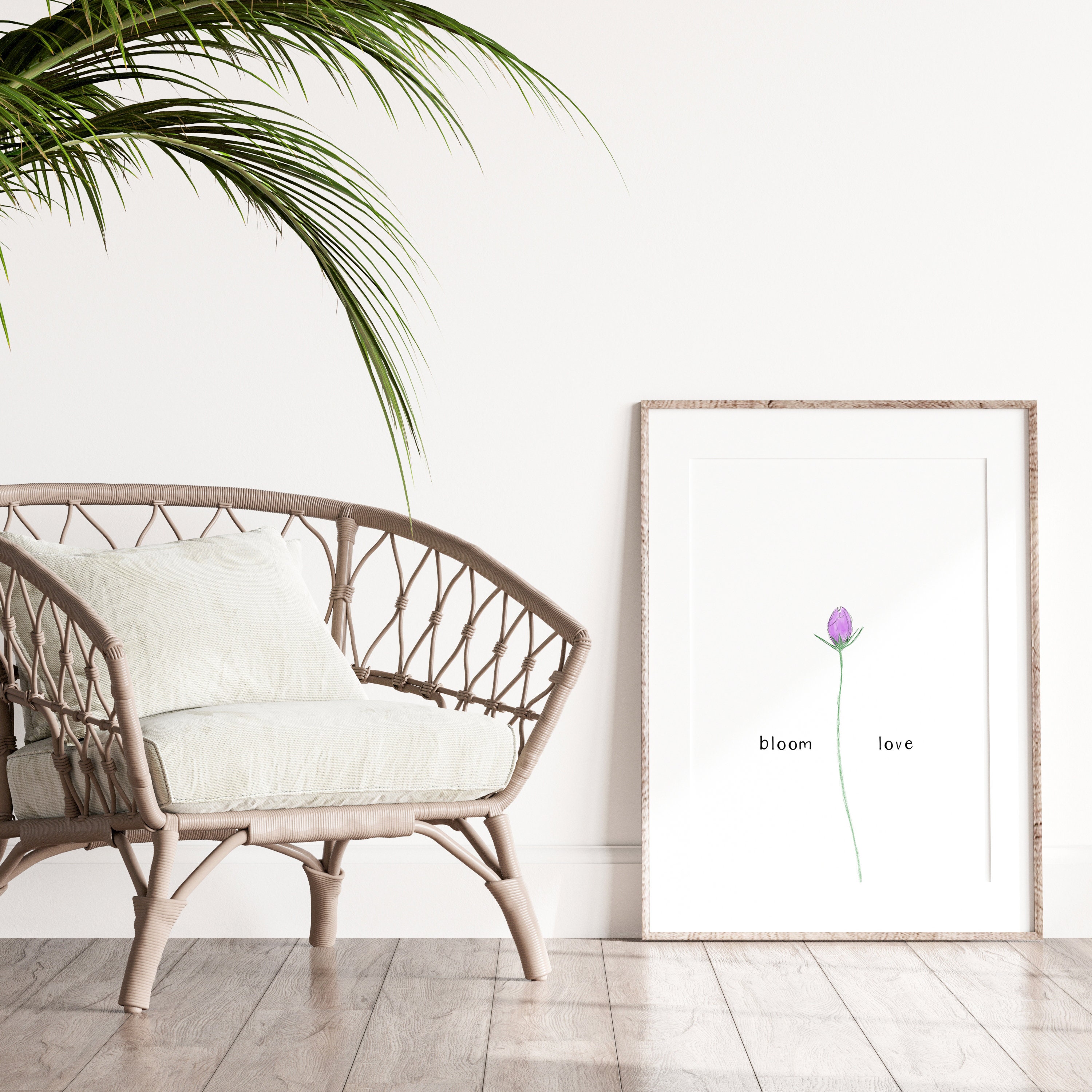 Bloom Love Printable | Inspirational Printable | Typography Wall Art ...
