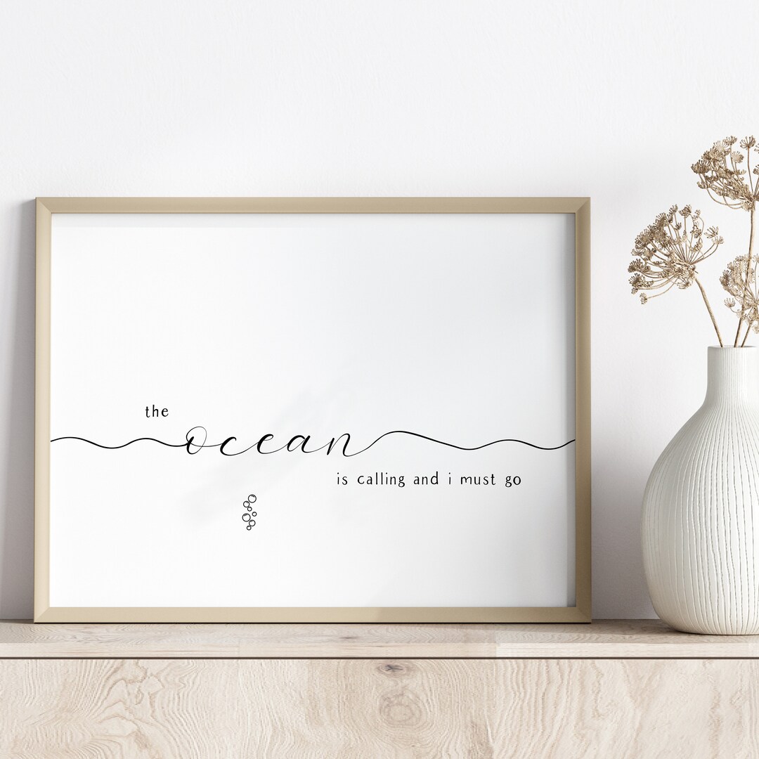 The Ocean is Calling Printable | Inspirational Printable | Minimalist ...
