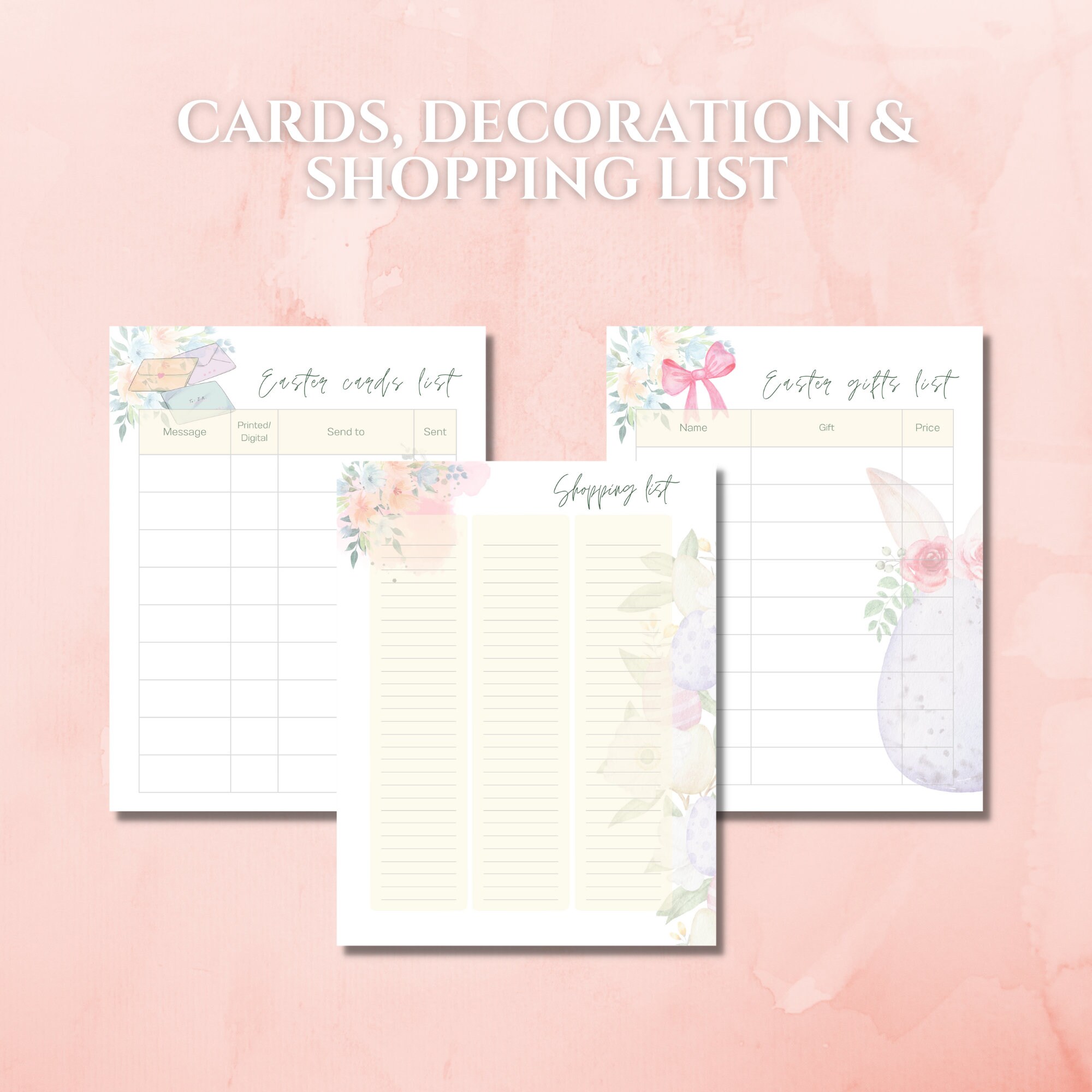 Easter Planner Printable, Bunny Journal and Party Organizer, Easter ...