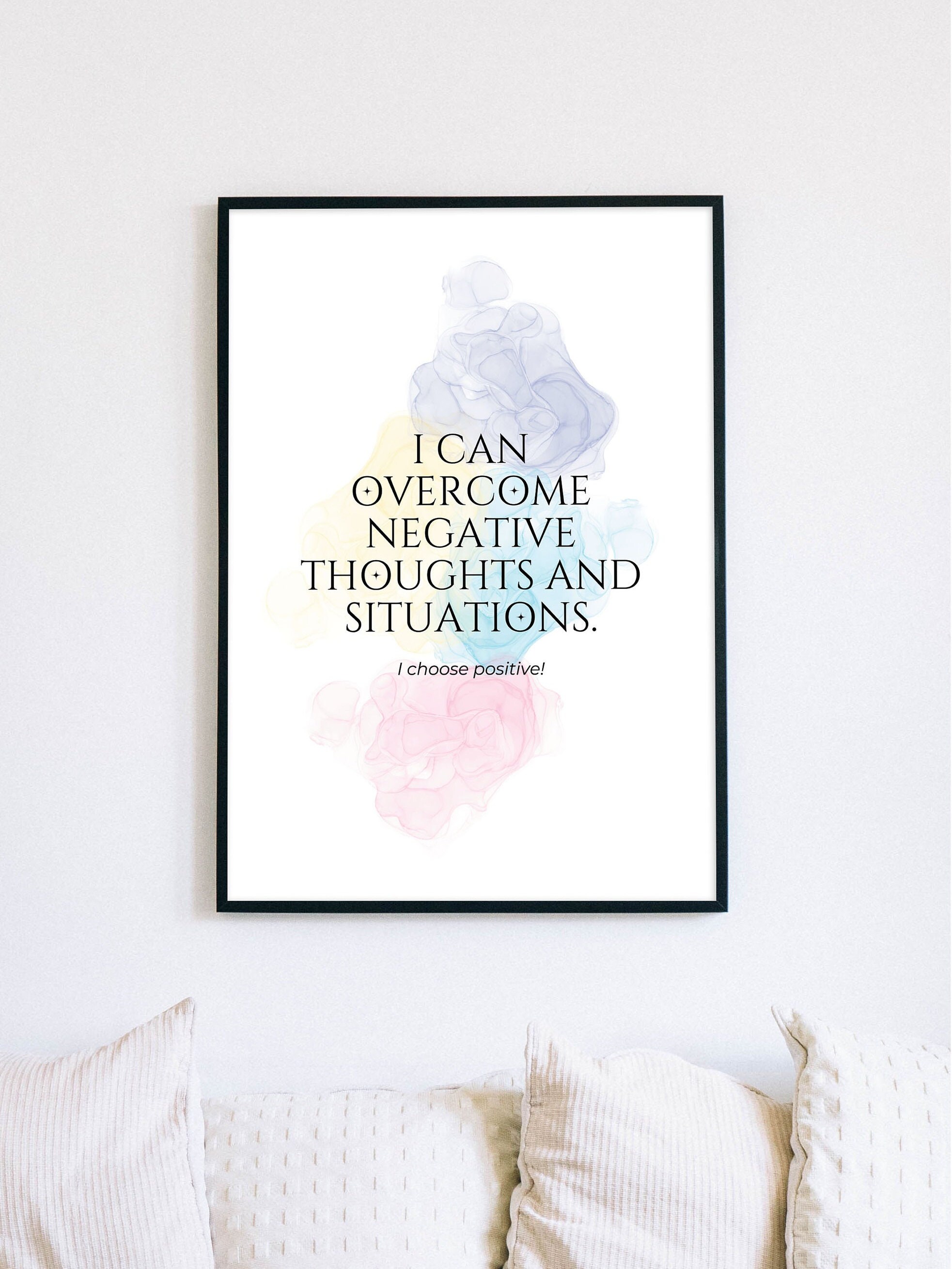 Positive Affirmations Printable Inspirational Art Aesthetic Pastel ...