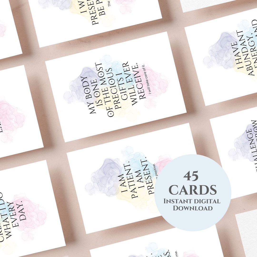 45 Printable Self-love Affirmation Cards - Boost Positive Thinking ...