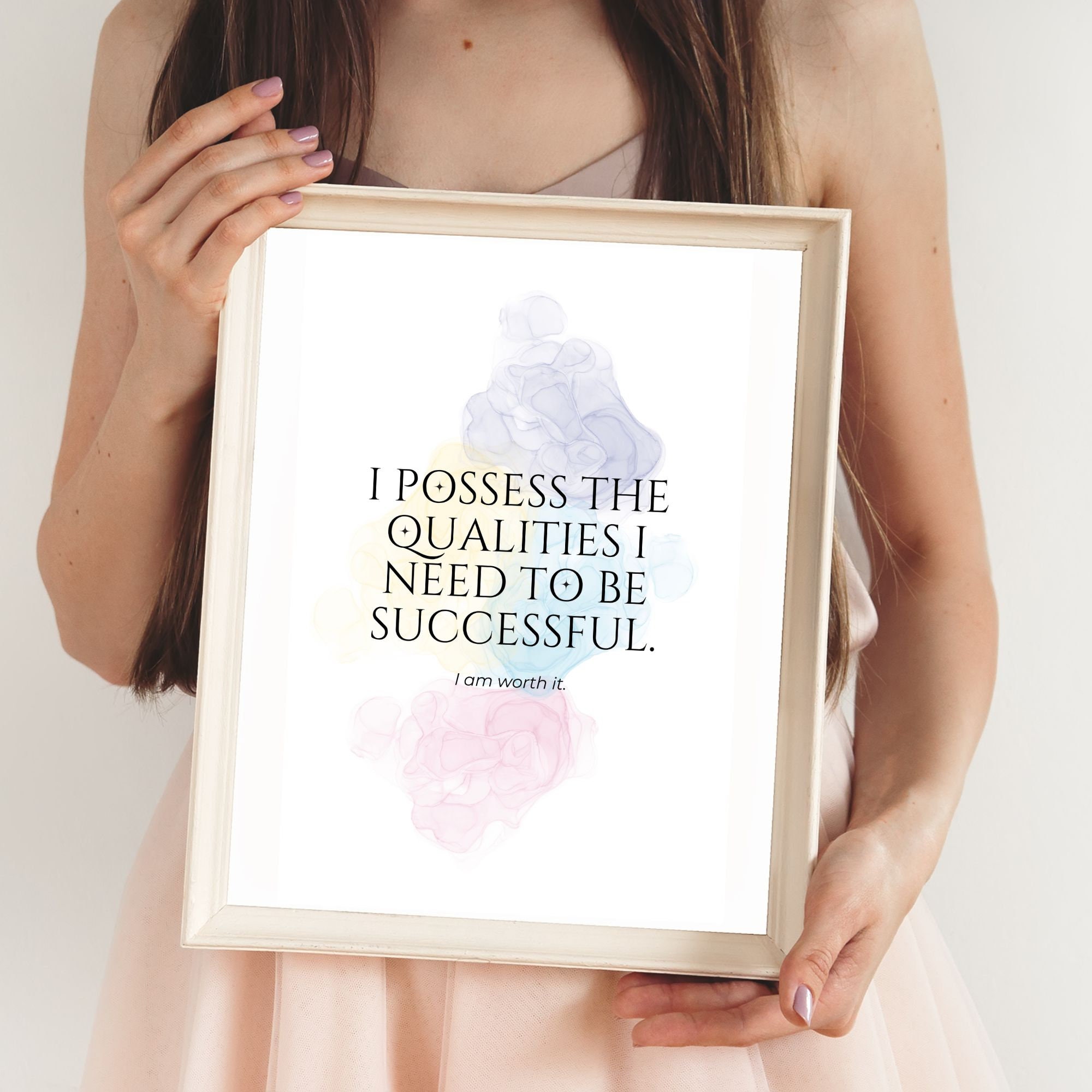 Positive Affirmations Printable Wall Pastel Self Love Quotes Minimalist ...