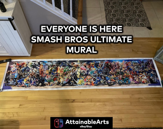 Sora DLC Super Smash Bros Ultimate Mural - Everyone is Here Mural ...