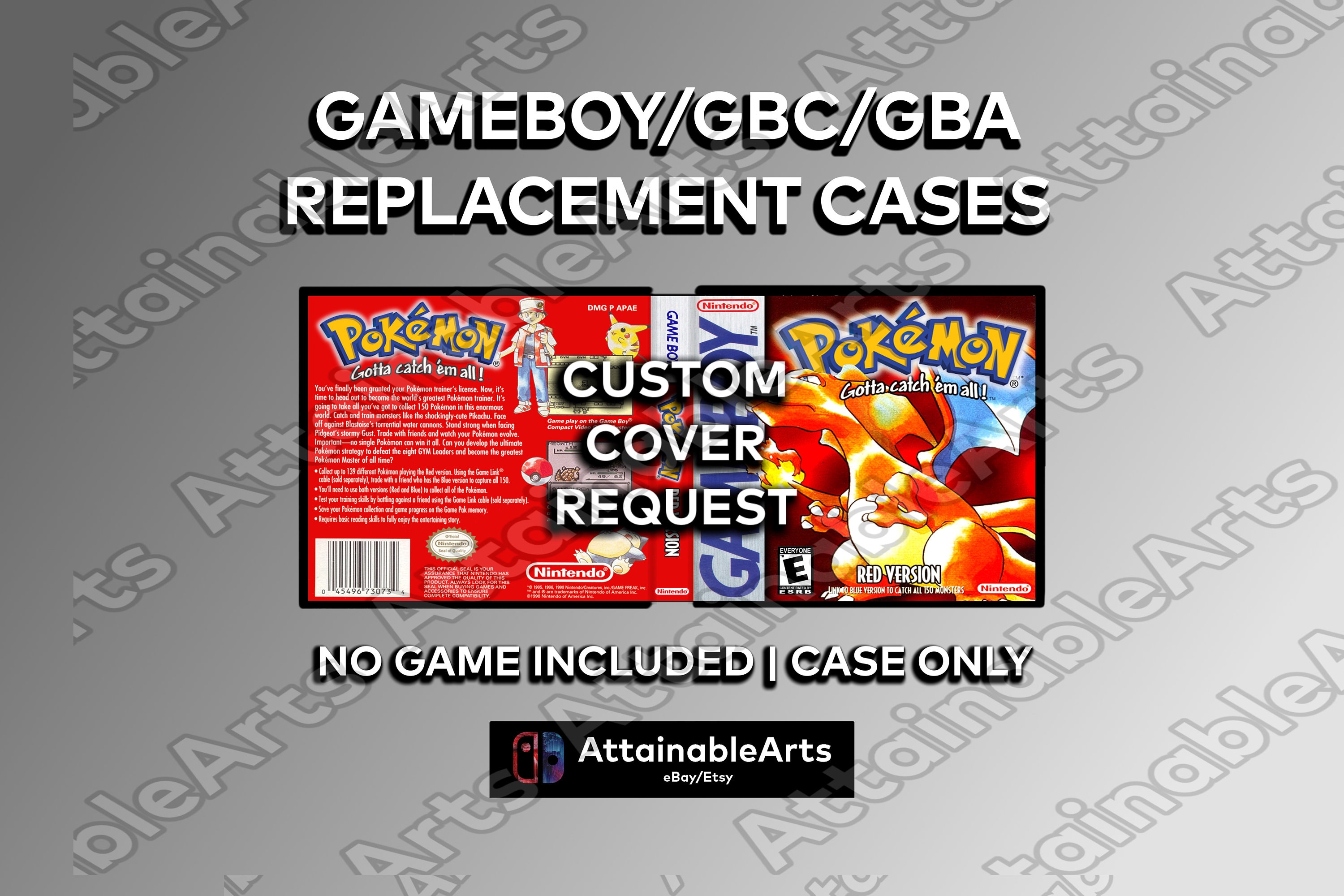 Retro Gameboy Game Case | 100's of Game Covers Available! (pokemon ...