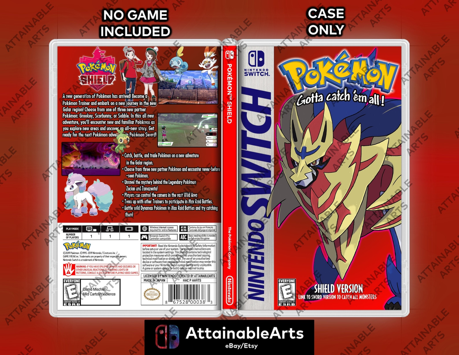 Pokémon Shield Custom Nintendo Switch Boxart With Physical | Etsy